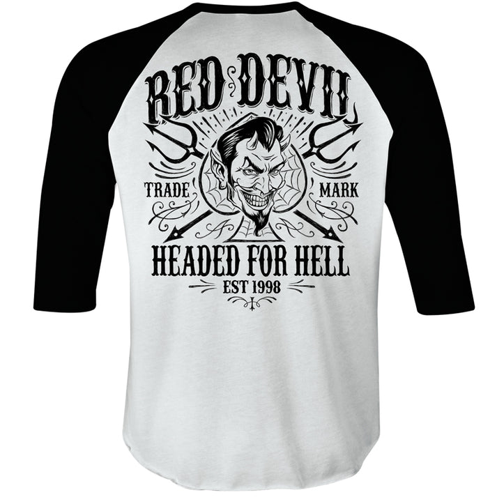 Headed For Hell Raglan – Red Devil Clothing